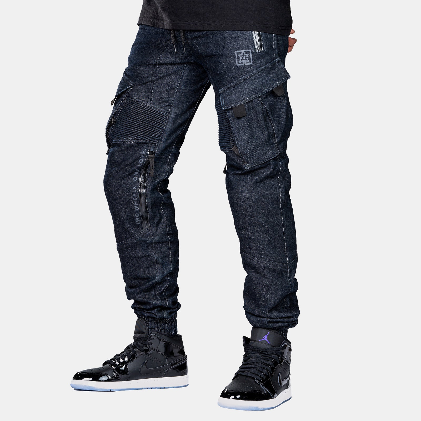 Unit 16™ Armoured Denim Cargo Motorcycle Joggers {Raw Indigo}