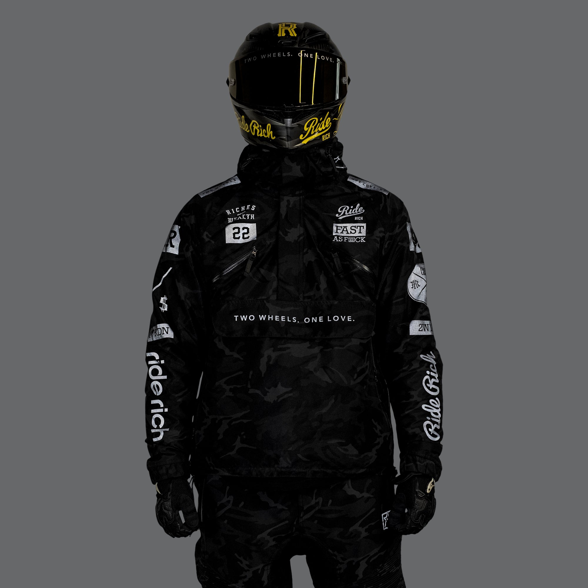 Concord™ Armoured Anorak Motorcycle Jacket {RR GP/Black Camo}