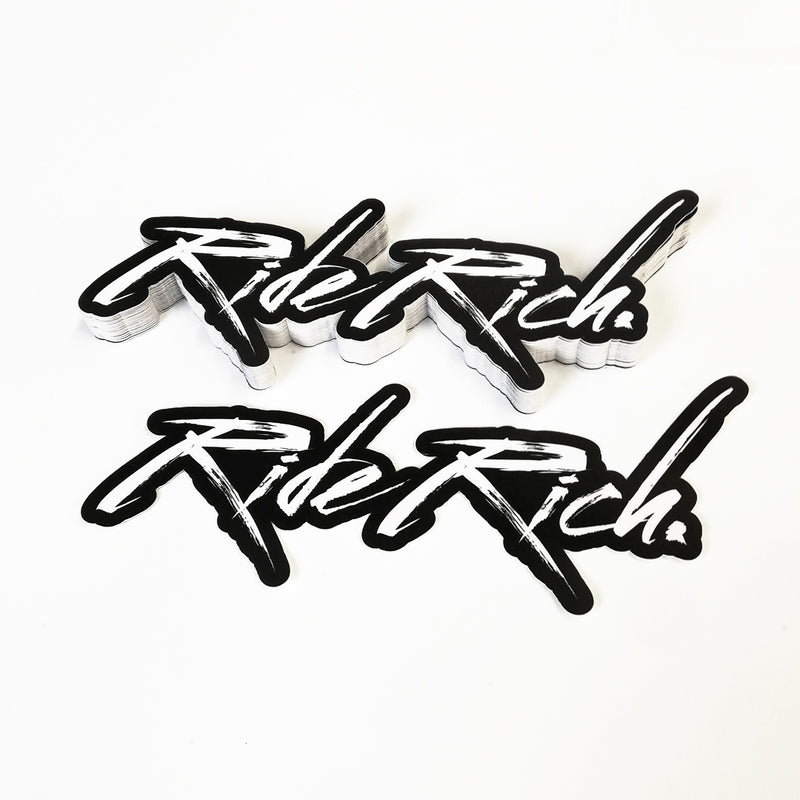 Ride Rich Brushed Vinyl Sticker {Large} - Custom Motorcycle Decals