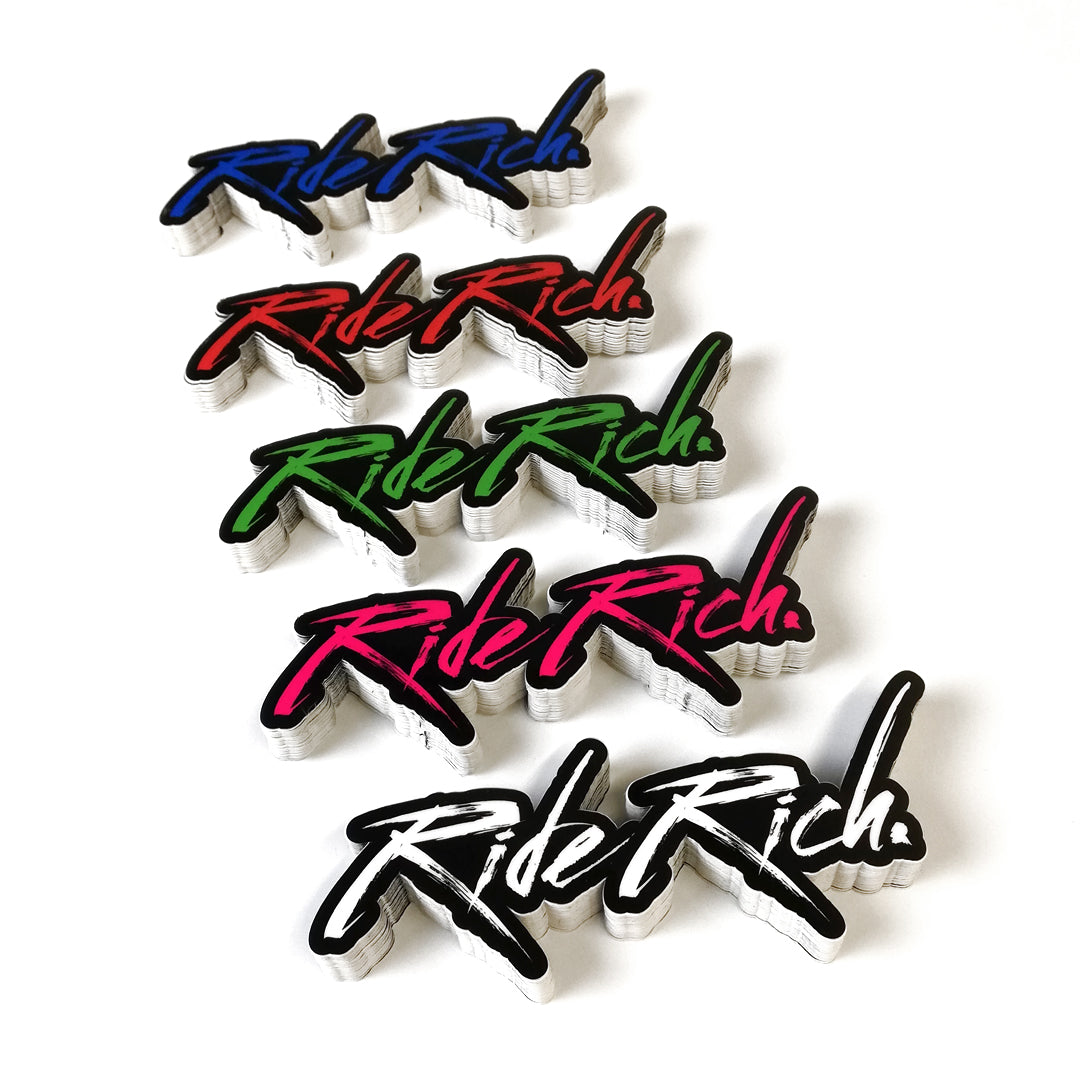 Ride Rich Brushed Vinyl Sticker - Custom Motorcycle Decals